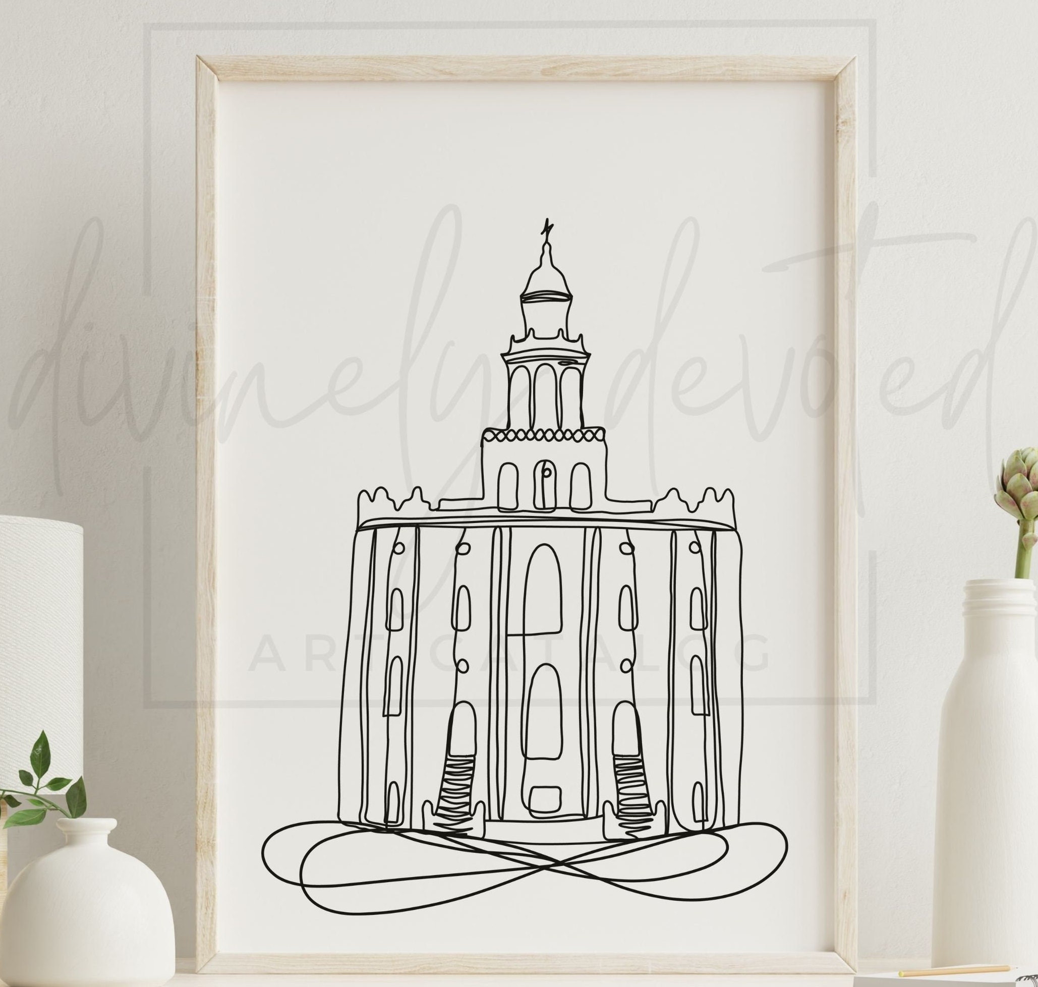 LDS Temple Drawing One Line Drawing St. George Utah Temple Wedding ...