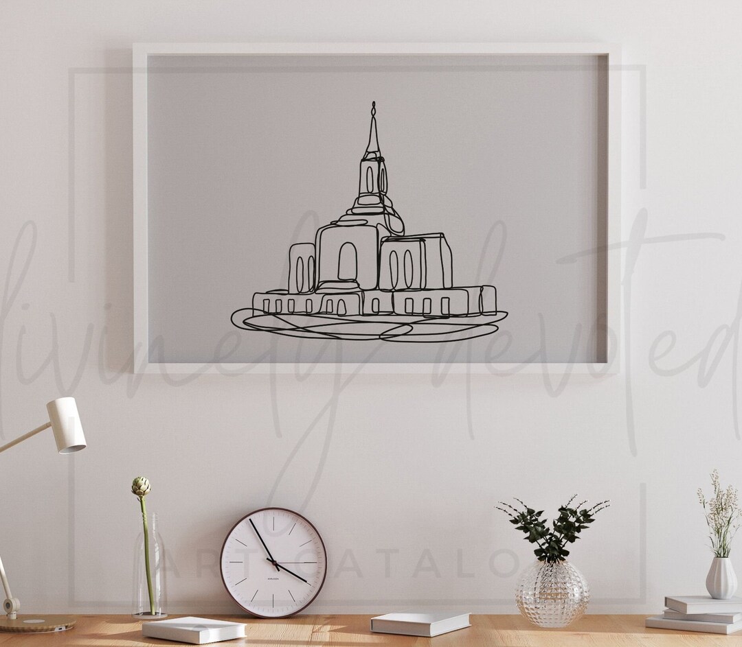 LDS Temple Drawing One Line Drawing Orem Utah Temple Wedding Artwork ...
