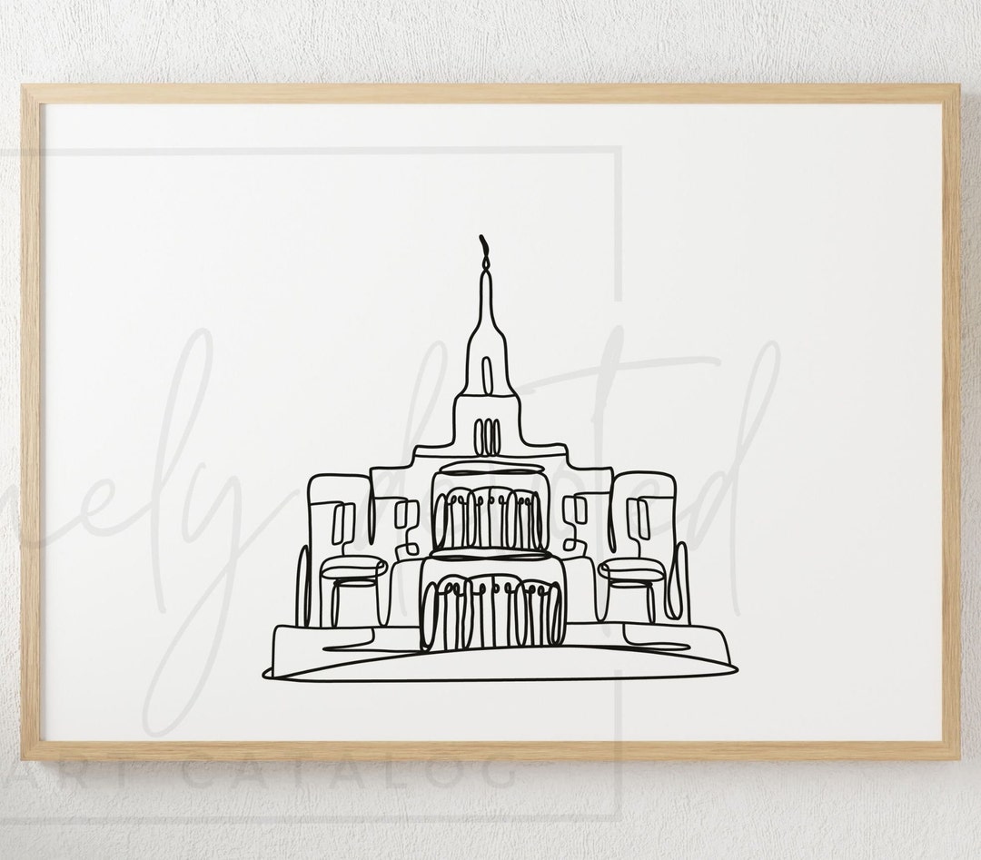 LDS Temple Drawing One Line Drawing Payson Utah Temple Wedding Artwork ...