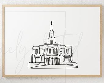 LDS Temple Drawing One Line Drawing Taylorsville Utah Temple Wedding ...