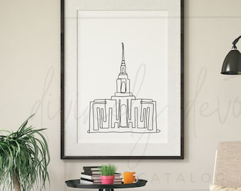 LDS Temple Drawing One Line Drawing Taylorsville Utah Temple Wedding ...