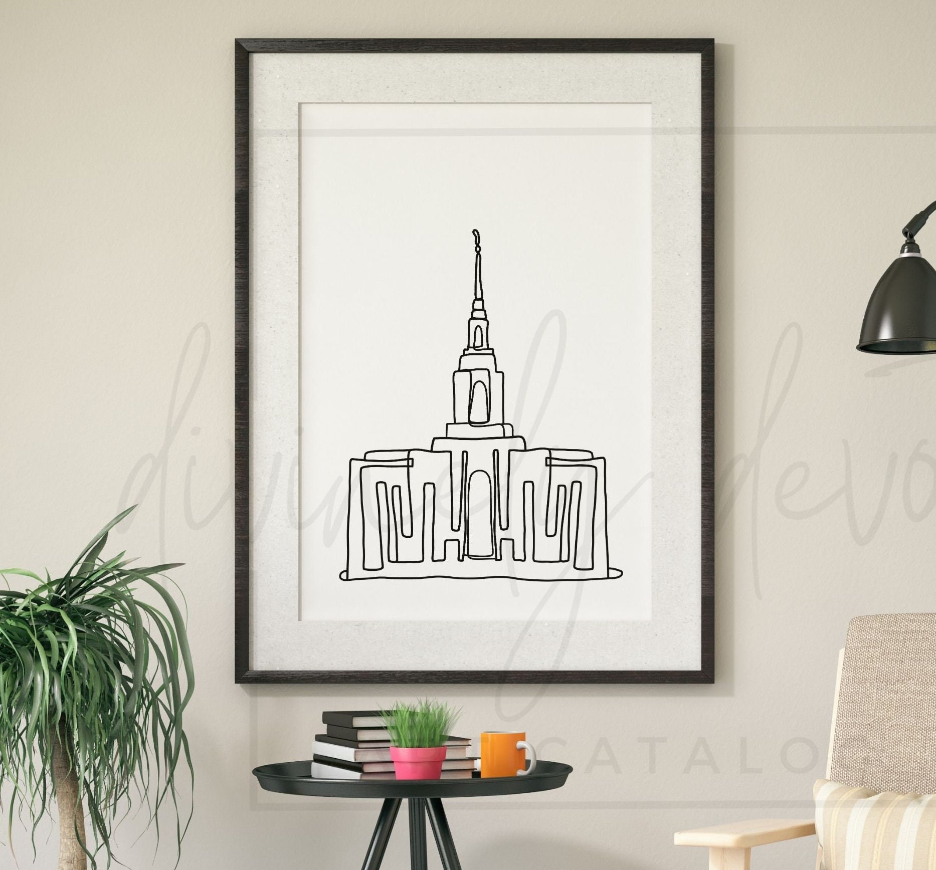 LDS Temple Drawing One Line Drawing Red Cliffs Utah Temple Wedding ...