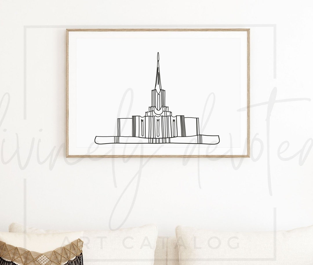 LDS Temple Drawing One Line Drawing Jordan River Utah Temple Wedding ...