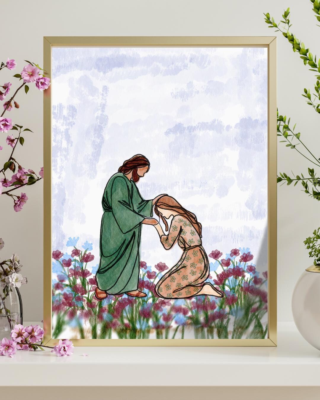 Blessed | Daughter of God | Jesus Christ Art | Christian Wall Art ...