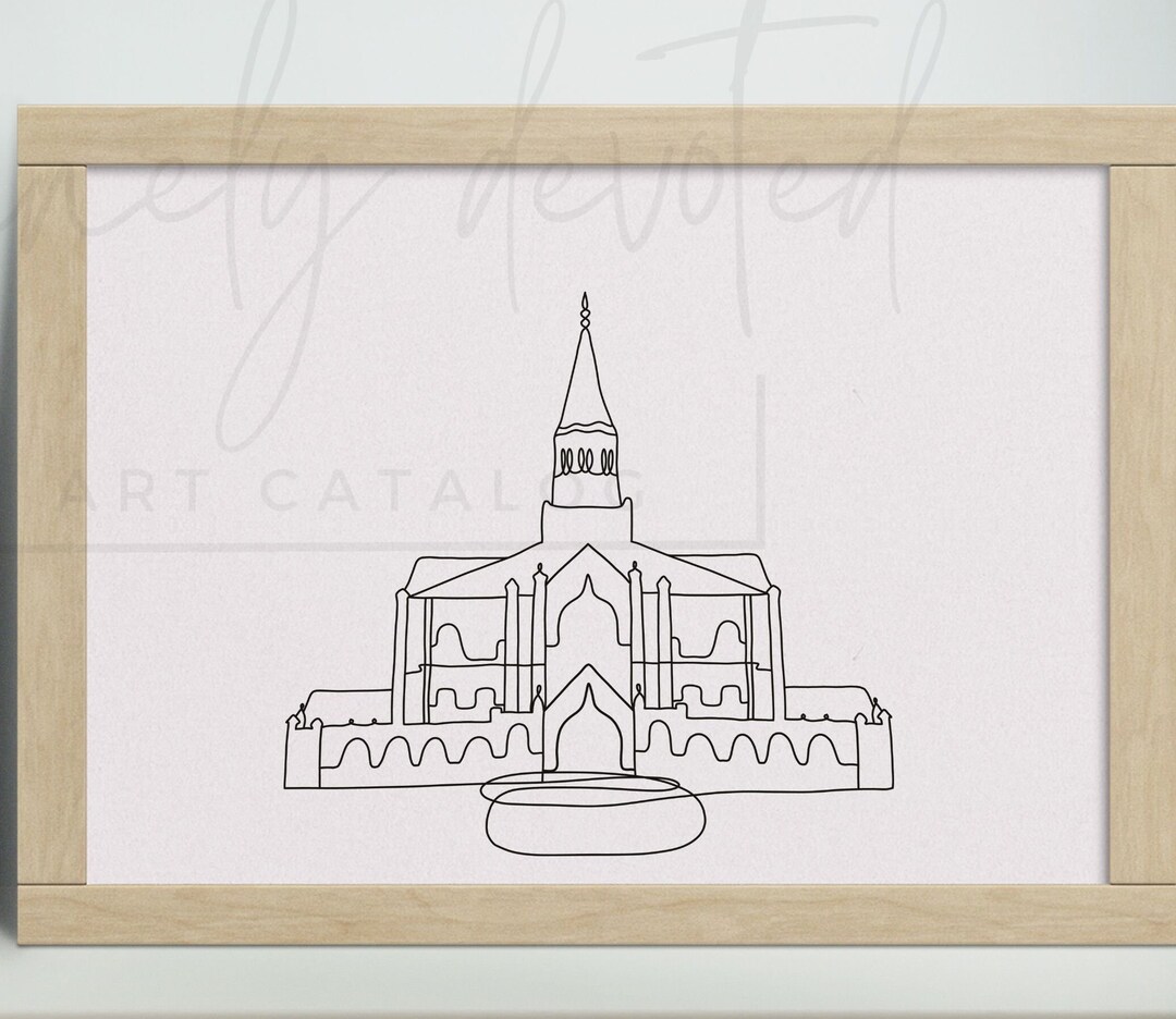 LDS Temple Drawing One Line Drawing Taylorsville Utah Temple Wedding ...