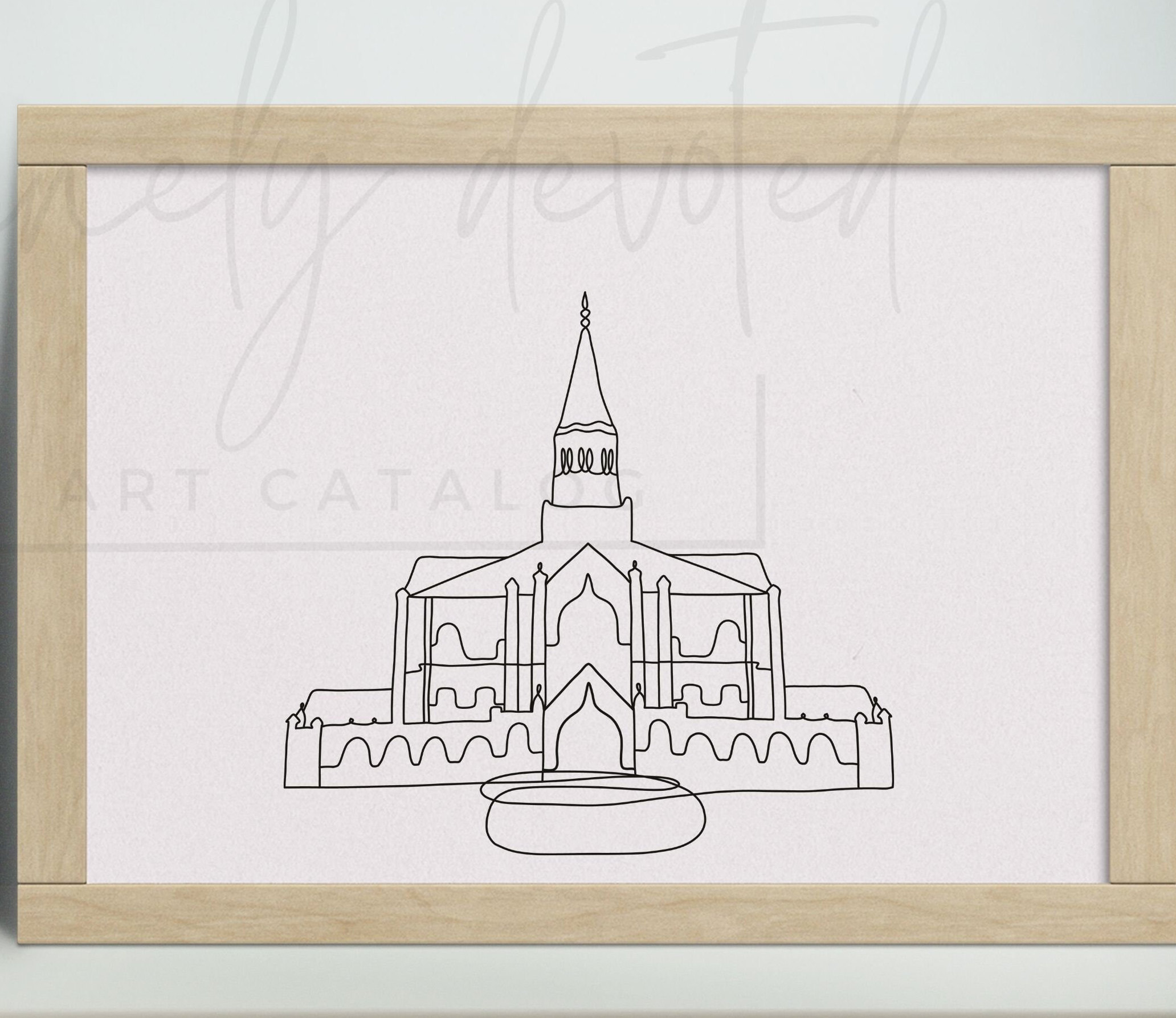 LDS Temple Drawing One Line Drawing Taylorsville Utah Temple Wedding ...