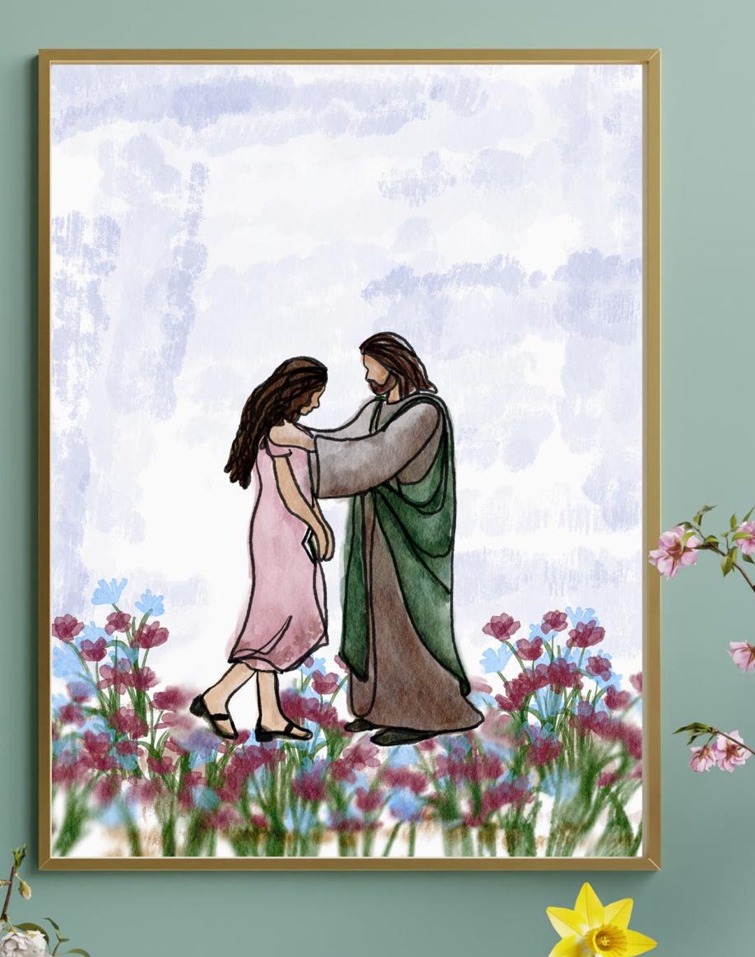 Strengthened | Daughter of God | Jesus Christ Art | Christian Wall Art ...