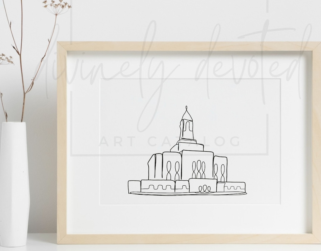 LDS Temple Drawing One Line Drawing Deseret Peak Utah Temple Wedding ...