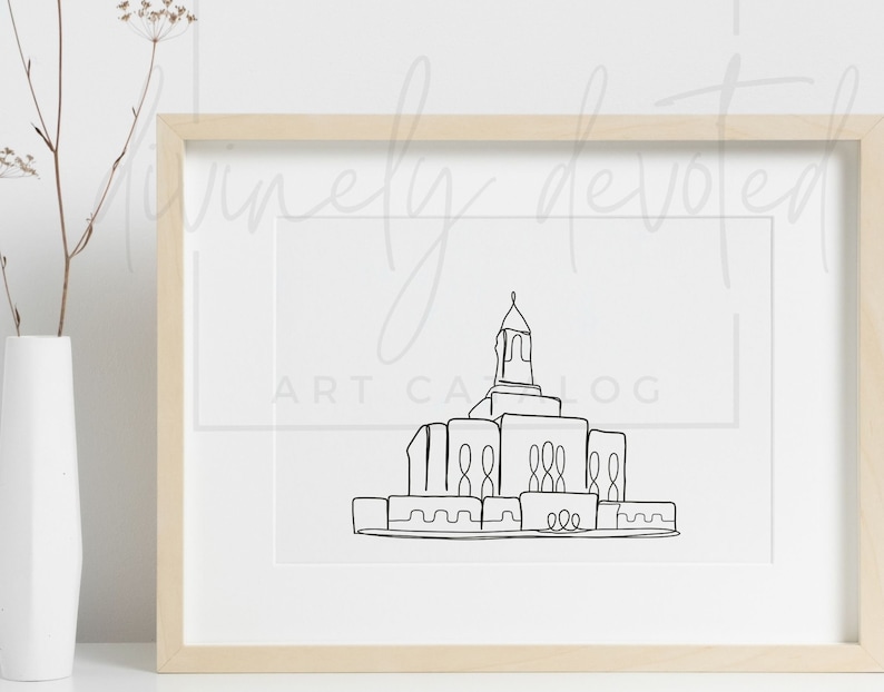 LDS Temple Drawing One Line Drawing Deseret Peak Utah Temple Wedding ...