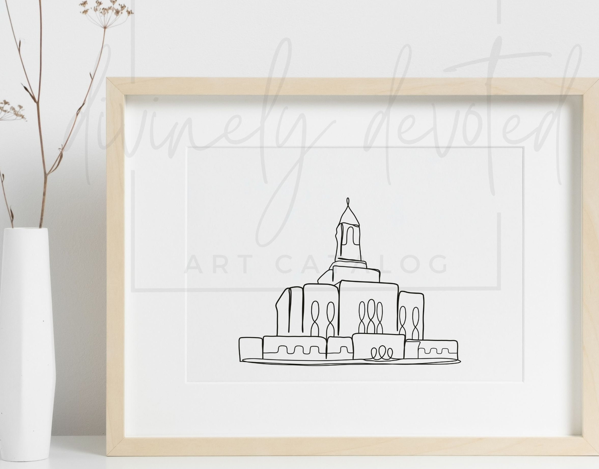 LDS Temple Drawing One Line Drawing Deseret Peak Utah Temple Wedding ...