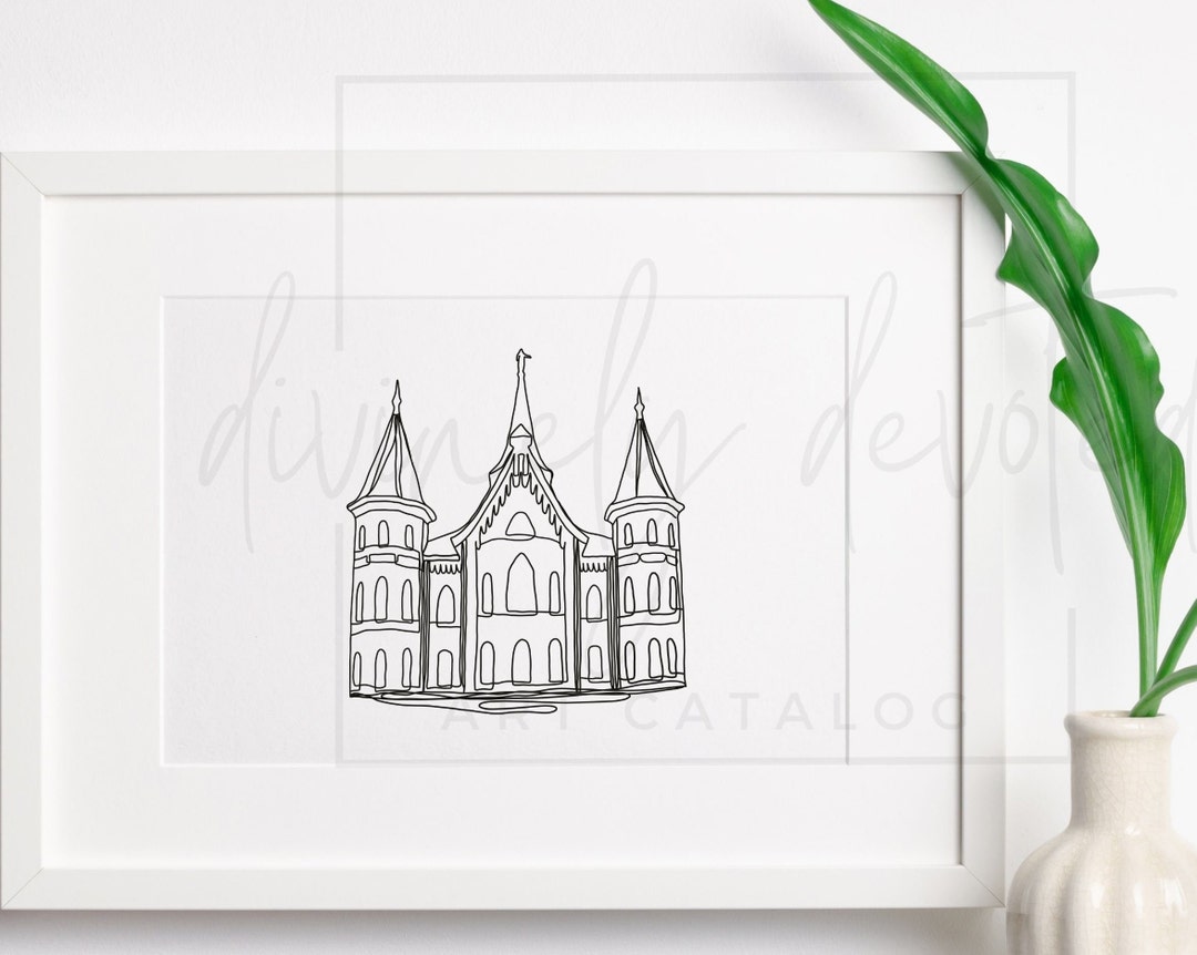 LDS Temple Drawing One Line Drawing Provo City Center Utah Temple ...