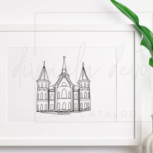 LDS Temple Drawing One Line Drawing Provo City Center Utah - Etsy