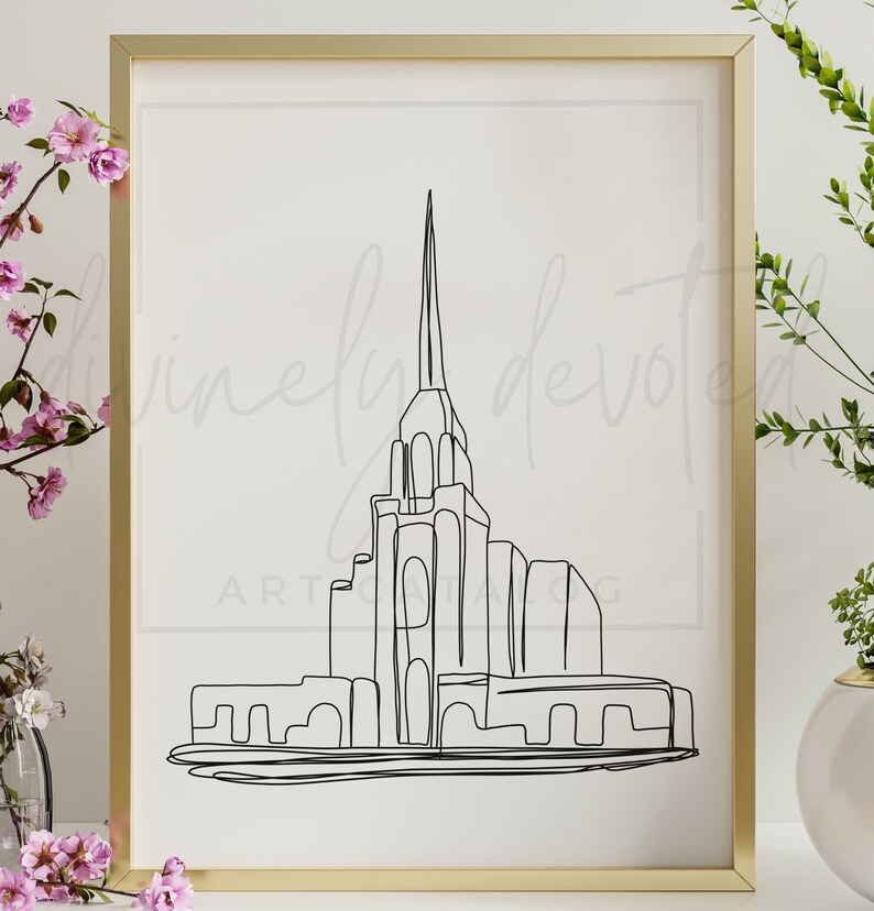 LDS Temple Drawing One Line Drawing Syracuse Utah Temple Wedding ...