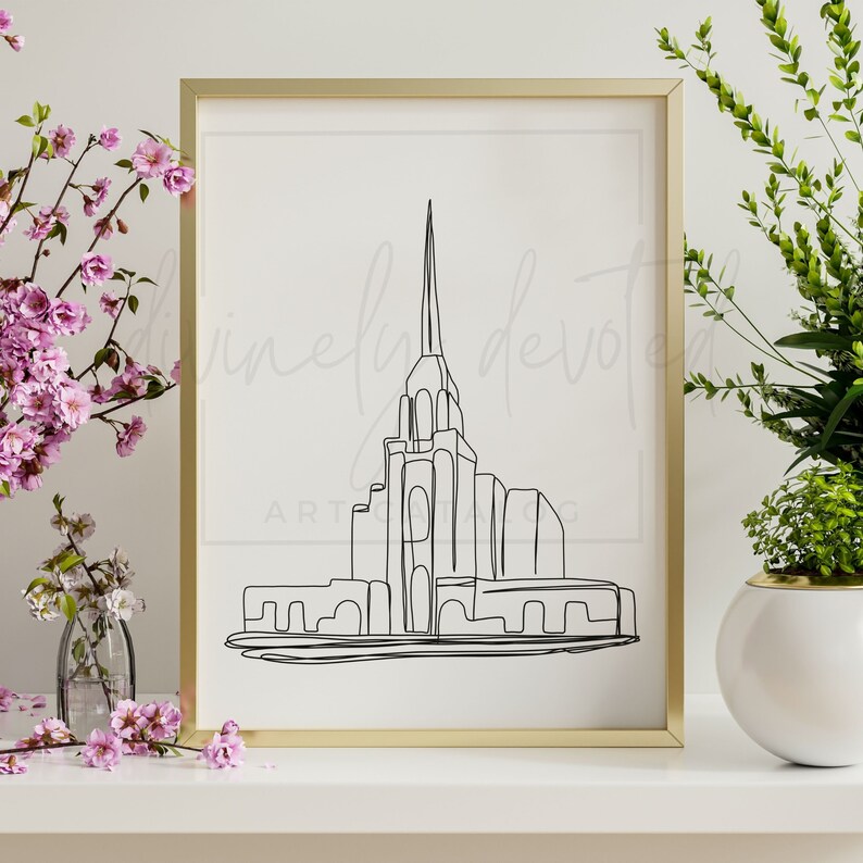 LDS Temple Drawing One Line Drawing Syracuse Utah Temple Wedding ...
