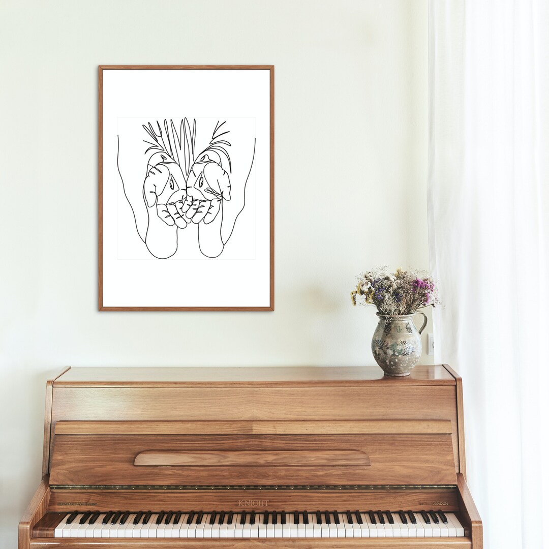 Christian Line Drawing Wall Art Minimalist Religious Art Bible Verse ...