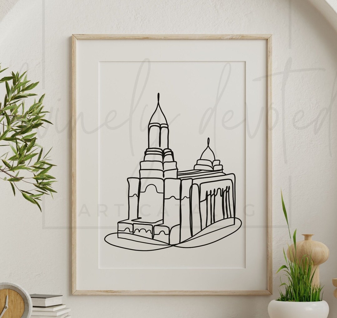 LDS Temple Drawing One Line Drawing Heber Valley Utah Temple Wedding ...