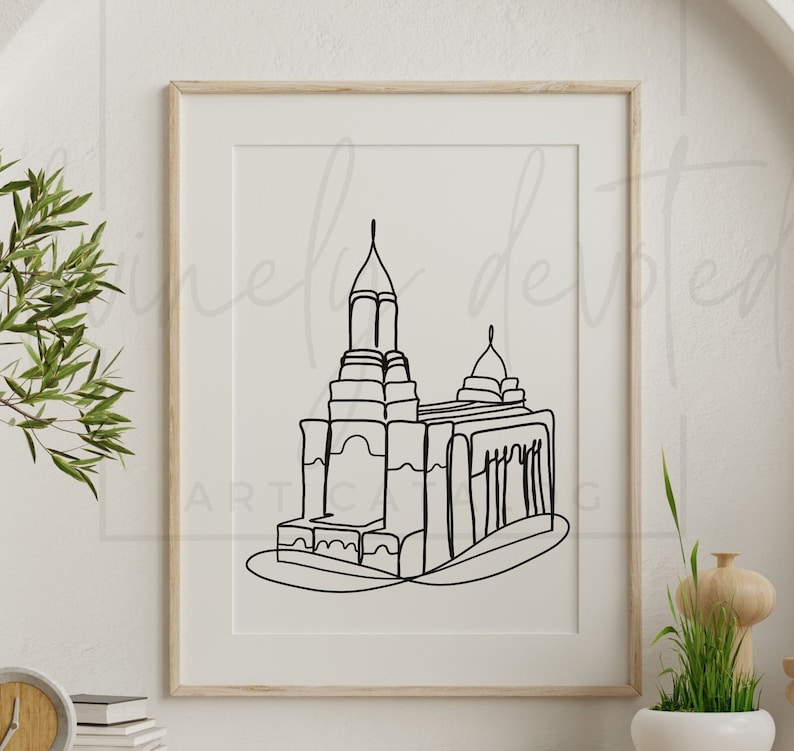LDS Temple Drawing One Line Drawing Heber Valley Utah Temple Wedding ...