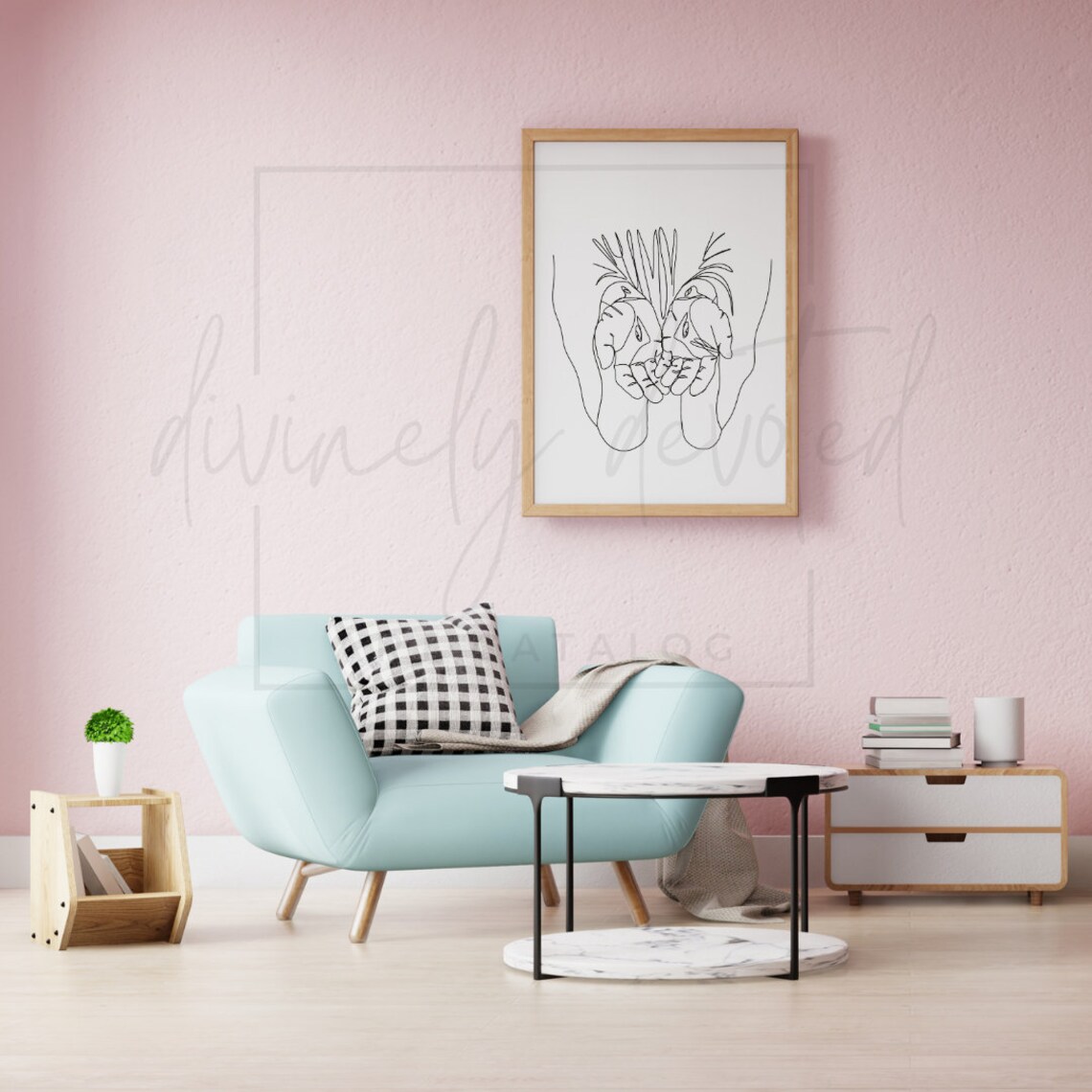 Christian Line Drawing Wall Art Minimalist Religious Art Bible Verse ...