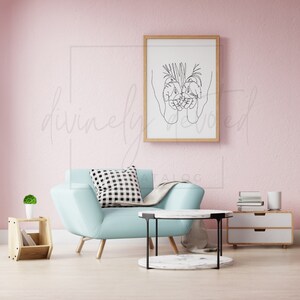 Christian Line Drawing Wall Art Minimalist Religious Art Bible Verse ...