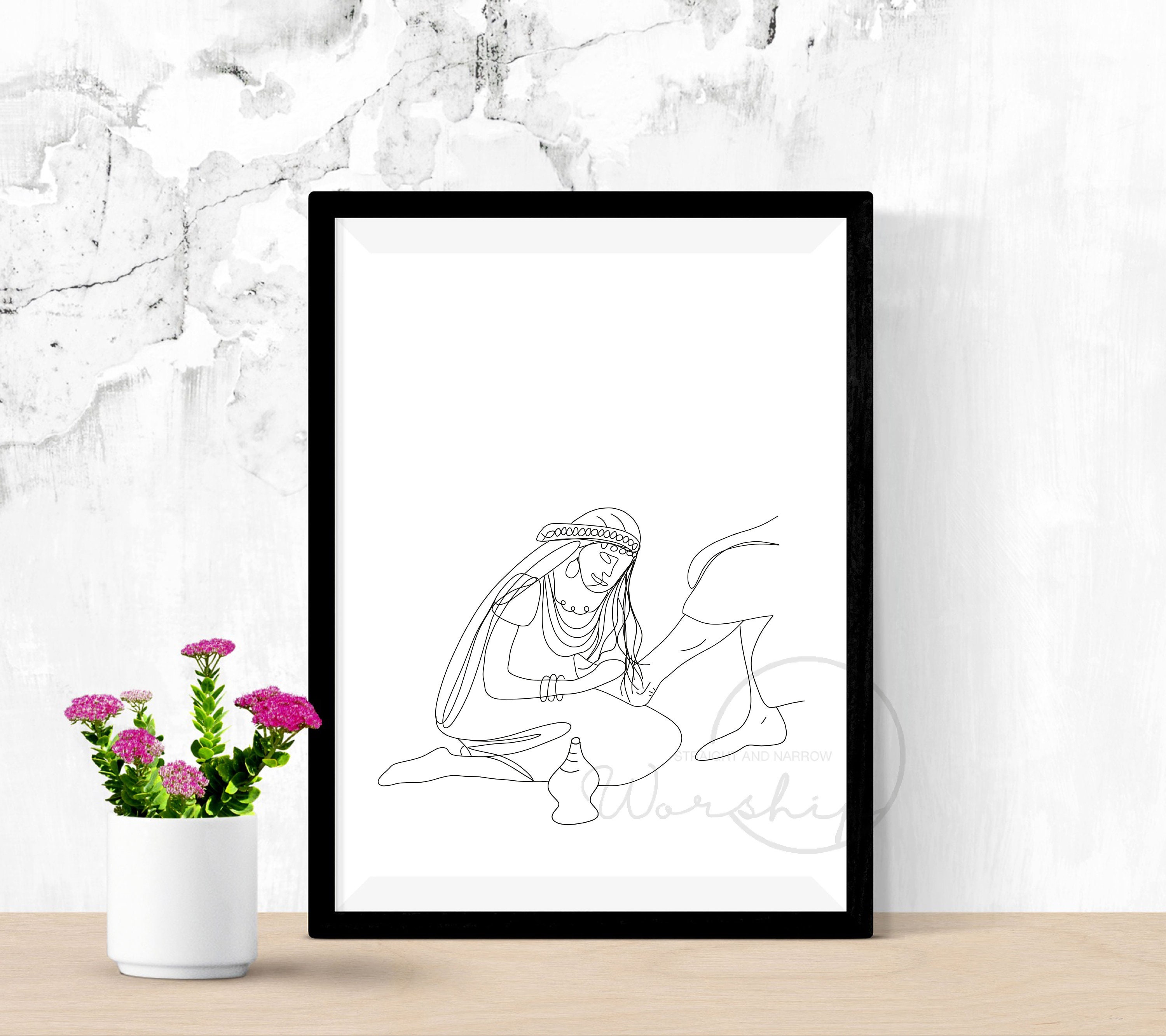 Offerings Follow Jesus Jesus Christ Line Art Christian Wall Art ...