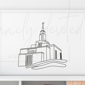 LDS Temple Drawing One Line Drawing Draper Utah Temple Wedding - Etsy