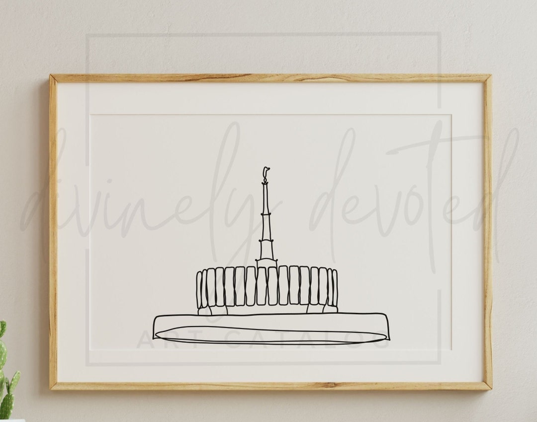 LDS Temple Drawing One Line Drawing Provo Utah Temple Wedding Artwork ...