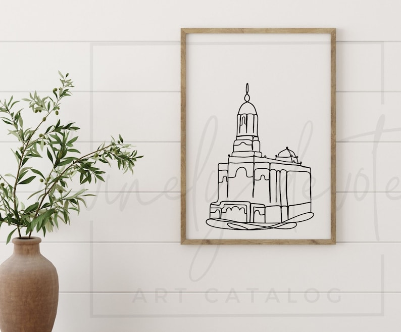 LDS Temple Drawing One Line Drawing Smithfield Utah Temple Wedding ...