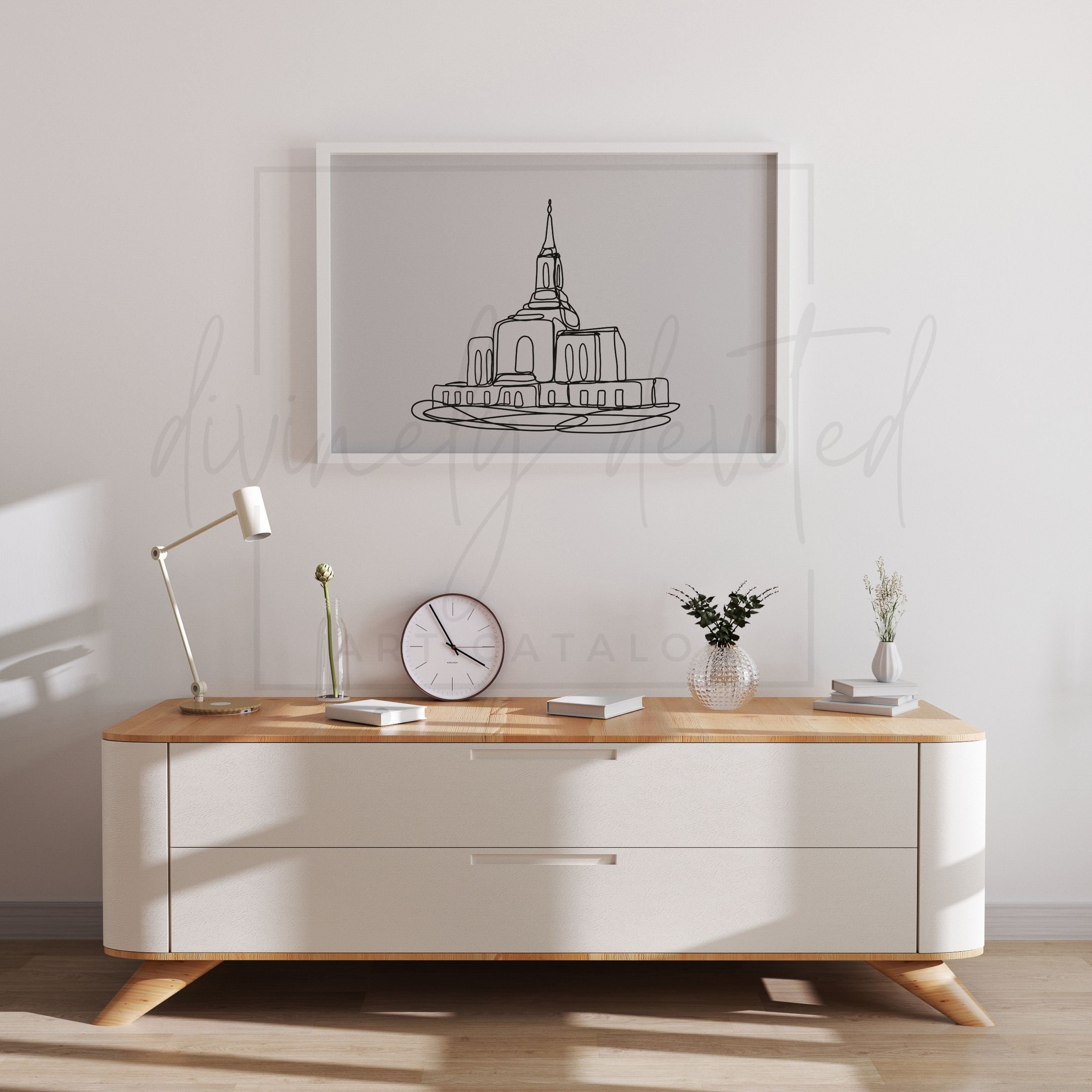 LDS Temple Drawing One Line Drawing Orem Utah Temple Wedding Artwork ...