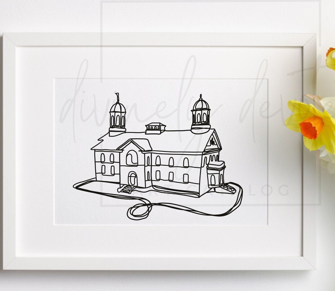 LDS Temple Drawing One Line Drawing Vernal Utah Temple Wedding Artwork ...
