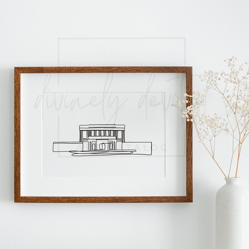 LDS Temple Drawing One Line Drawing Mesa Arizona Temple Wedding Artwork ...