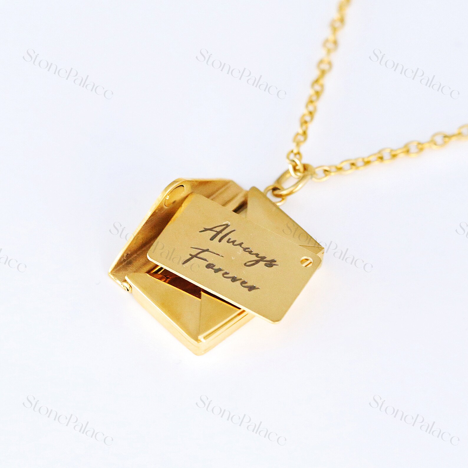 Personalized Engraved Envelope Necklace Custom Name Necklace - Etsy