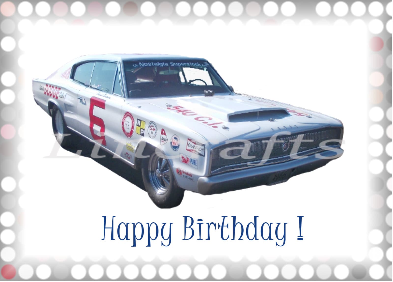 Birthday Card for Men, Dodge Charger American Car Greeting Card, Hot ...