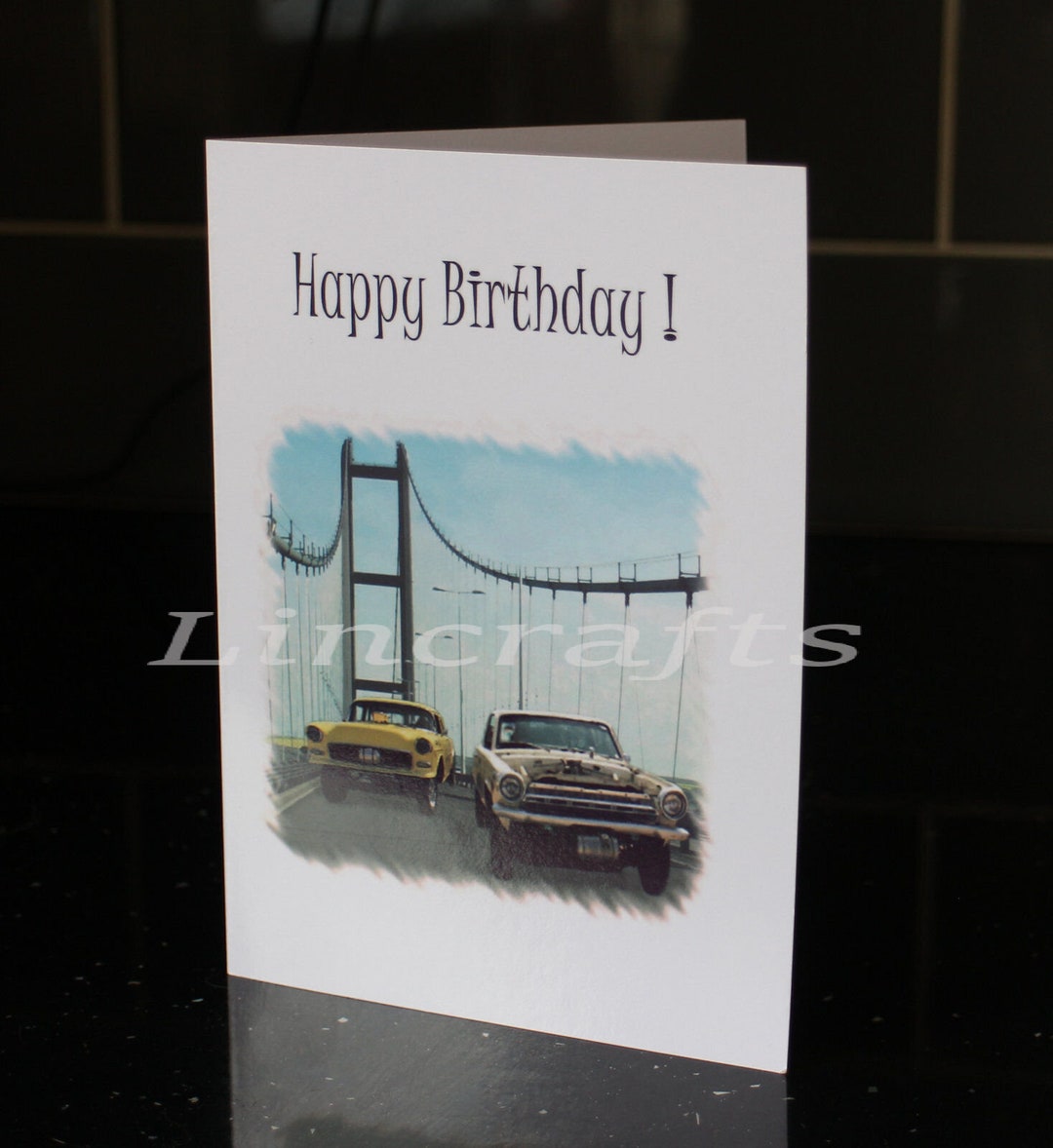 Birthday Card for Men, Drag Race Greeting Card, Gasser Circus, Hot Rod ...