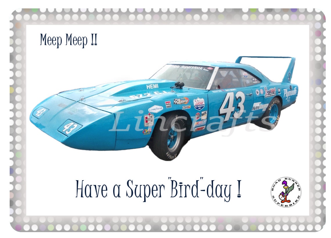 Birthday Card for Men, Roadrunner American Car Greeting Card, Hot Rod ...