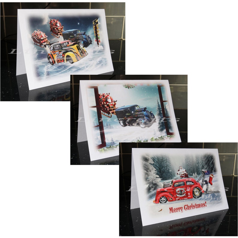 Hot Rod Car Christmas Hot Rod Card for Drag Racing Lover. Ideal for ...