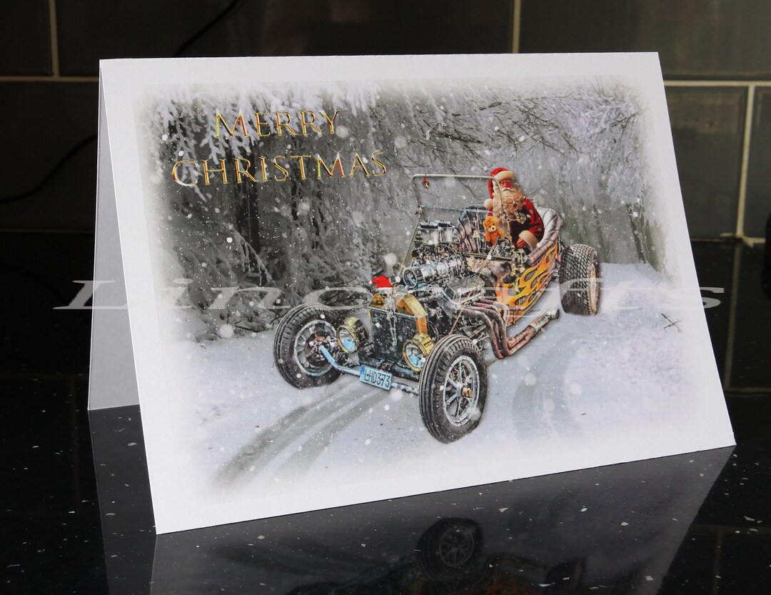 Car Christmas Card for Dad. Fast Freddy Ford Model T. for a Drag Racing ...