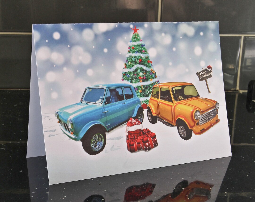 Car Christmas Card. Customised Minis This & That Mini Snow Scene Pic ...