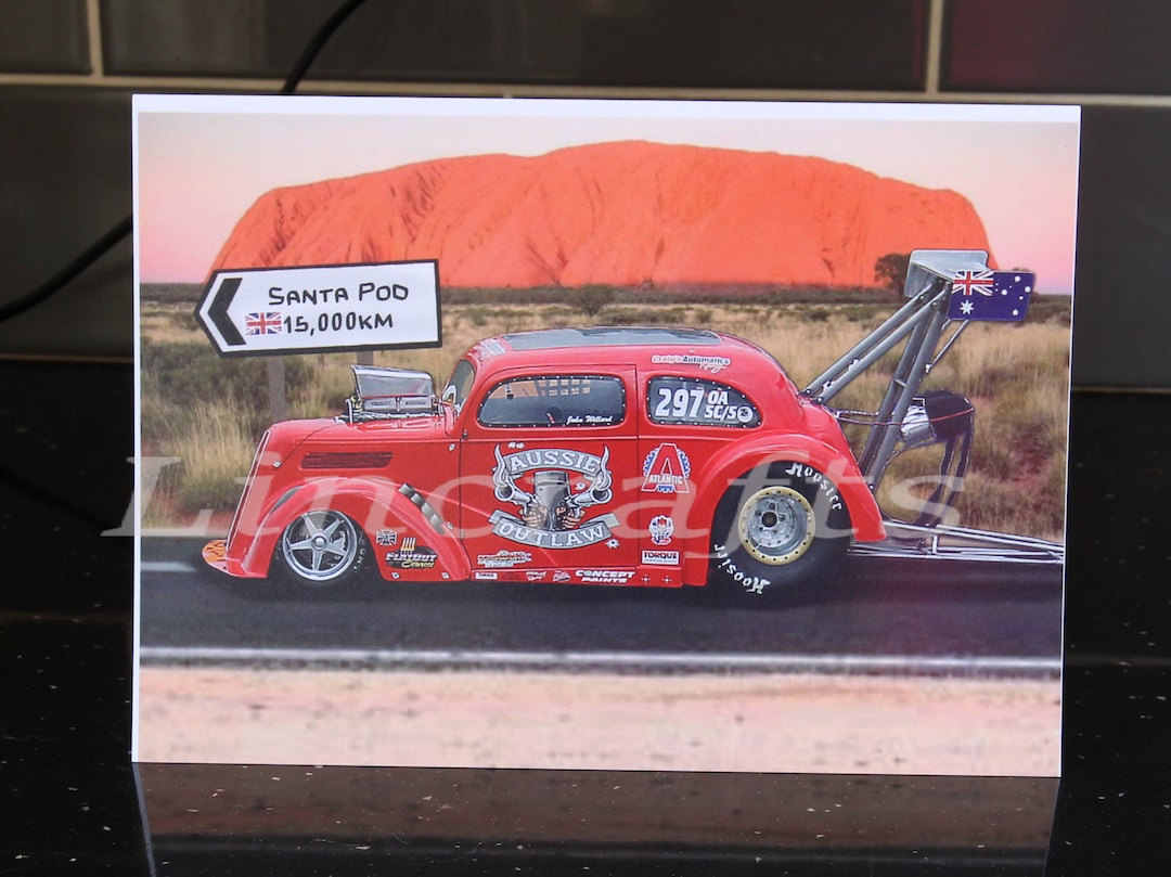 Birthday Card for Men, Drag Race Greeting Card, Aussie Outlaw Ford Pop ...