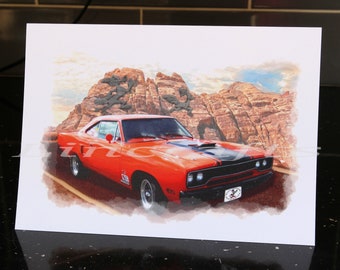 Birthday Card for Men, Dodge Charger American Car Greeting Card, Hot ...