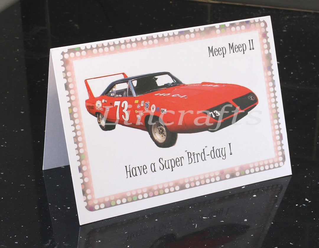 Birthday Card for Men, Roadrunner American Car Greeting Card, Hot Rod ...