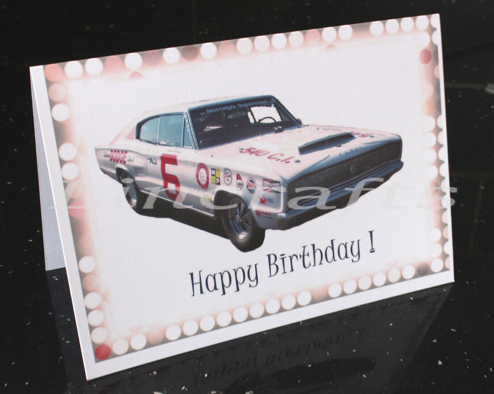 Birthday Card for Men, Dodge Charger American Car Greeting Card, Hot ...