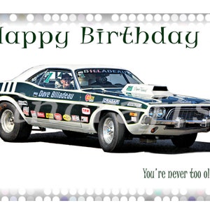 Birthday Card for Men, Dodge Challenger American Car Greeting Card, Hot ...