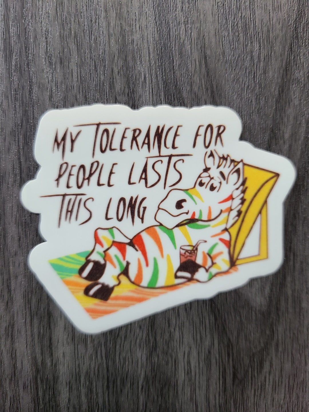 My Tolerance for People Lasts This Long Sticker - Etsy