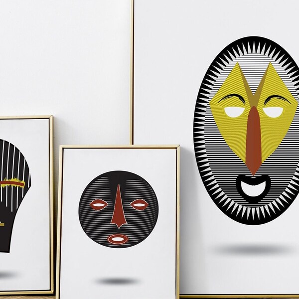 Mask Wall Art - Etsy