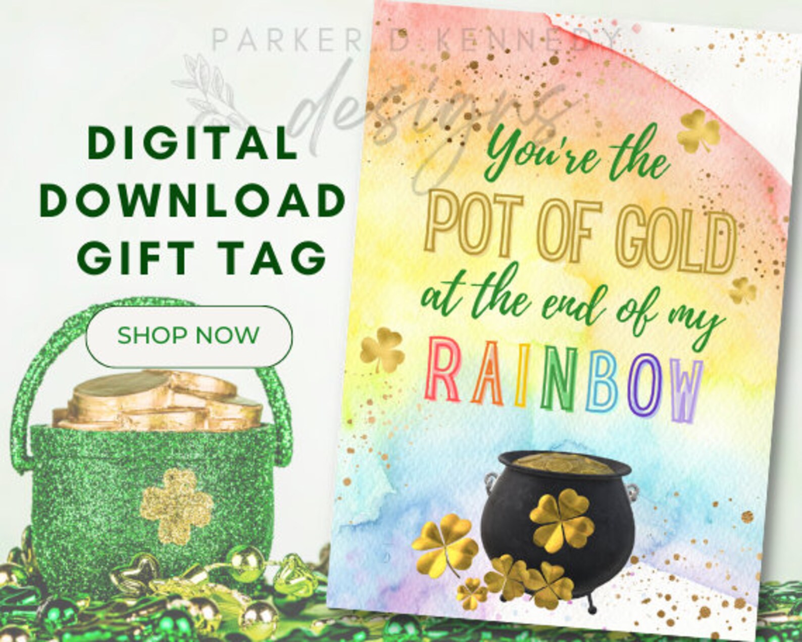 St. Patrick's Day Gift Tag Pot of Gold - Etsy