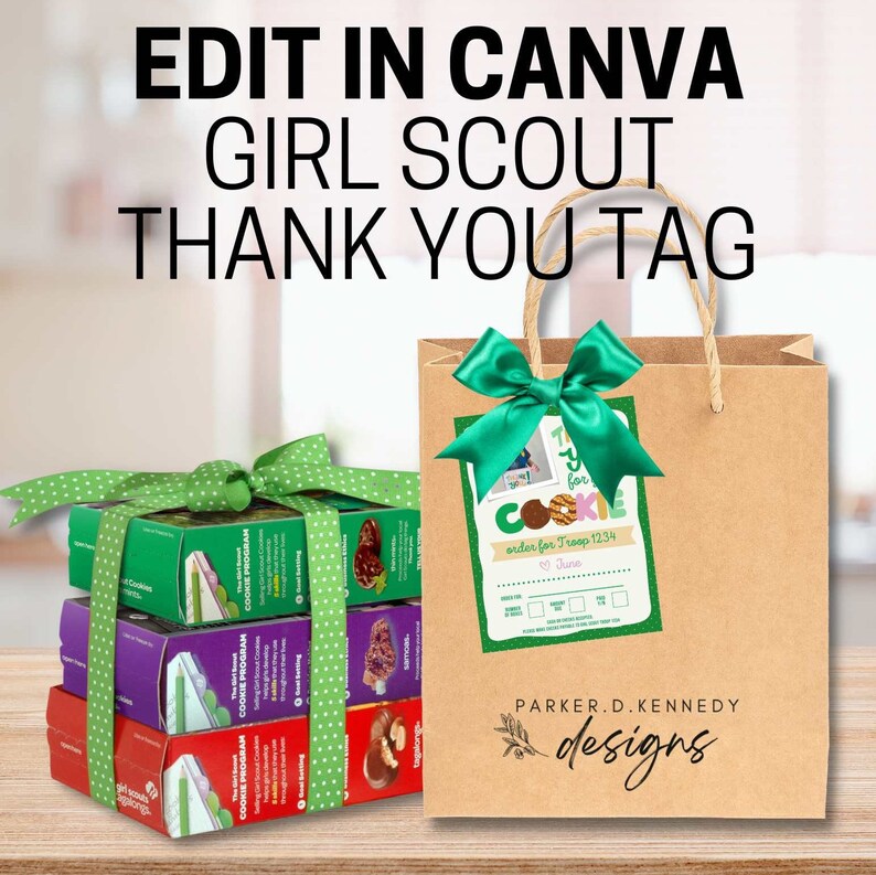 Girl Scout Cookie Thank You *EDIT IN CANVA* - Etsy
