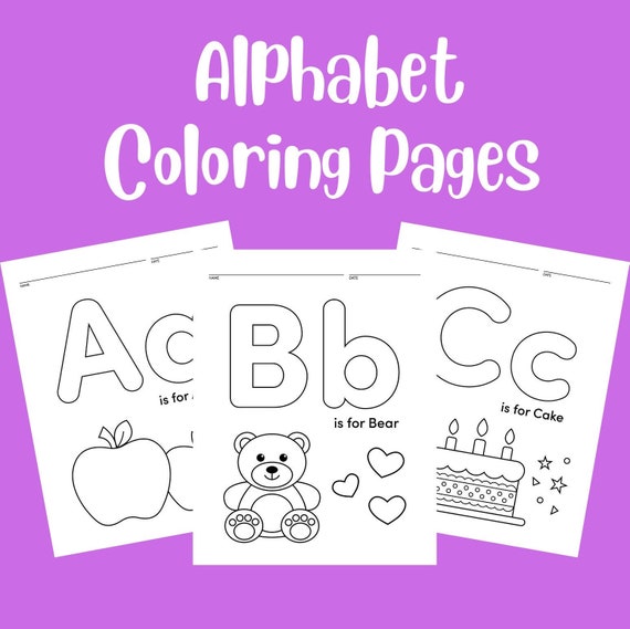 Printable Alphabet Coloring Pages - Etsy
