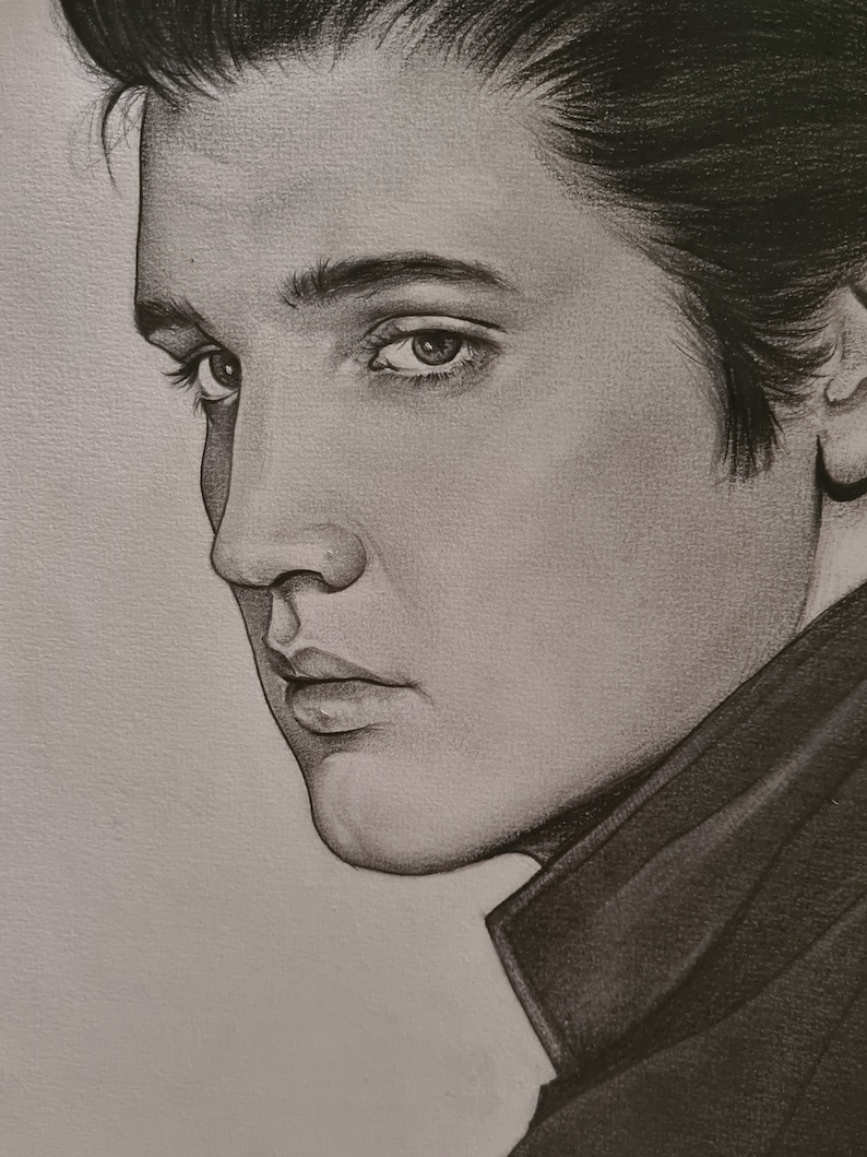 Elvis Presley Portrait Drawing / Elvis Presley Portrait Dessin - Etsy