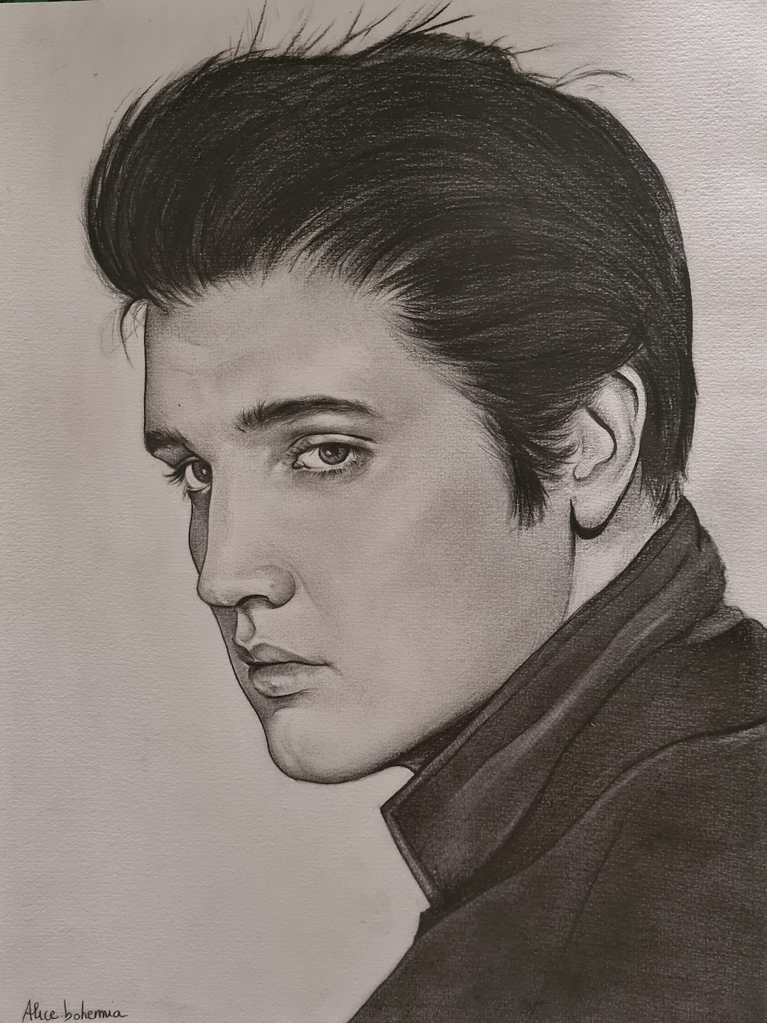 Elvis Presley Portrait Drawing / Elvis Presley Portrait Dessin - Etsy