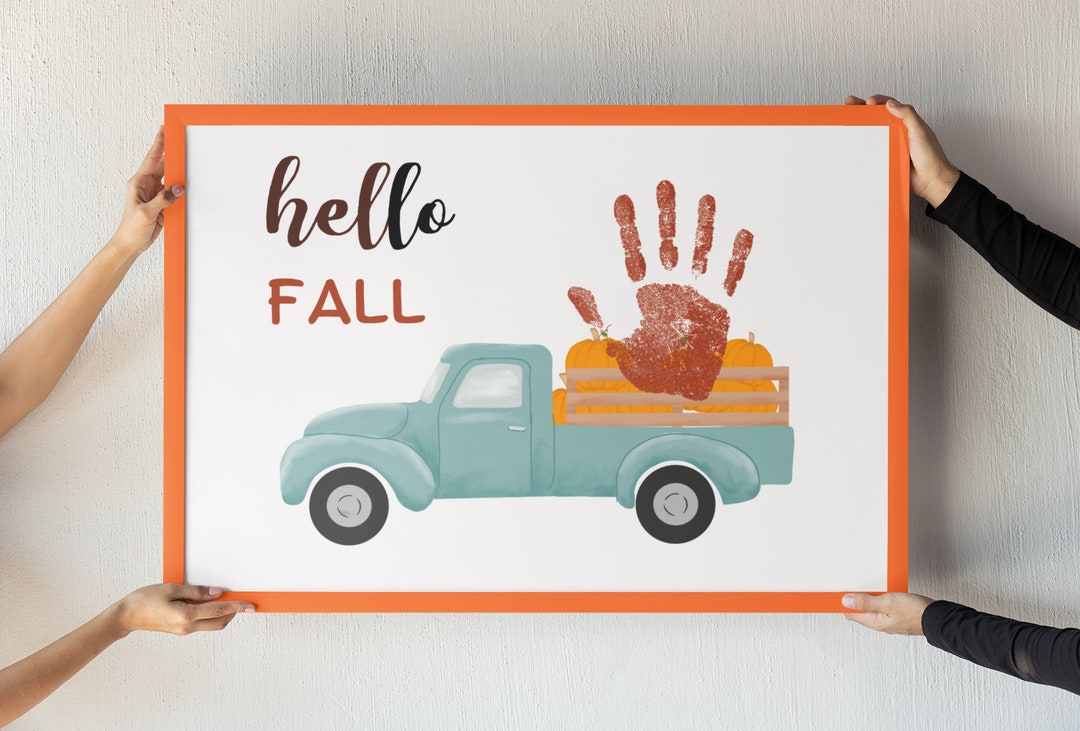 Fall Handprint Craft | Blue Truck Craft | Autumn Handprint Craft ...